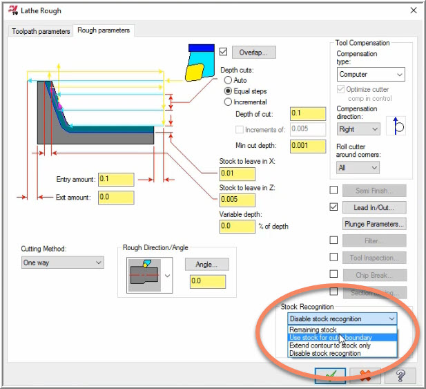 Mastercam Lathe Stock Recognition